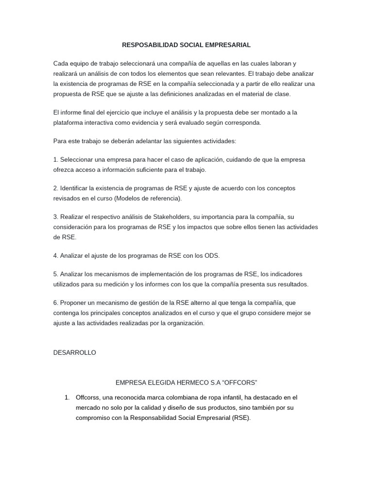 Rse Offcors | PDF | Responsabilidad social corporativa | Sustentabilidad