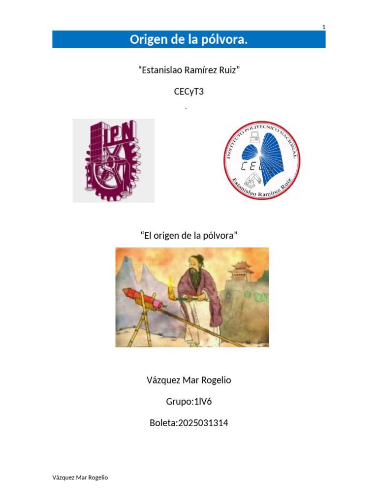 Origen de La Polvora | PDF | Pólvora