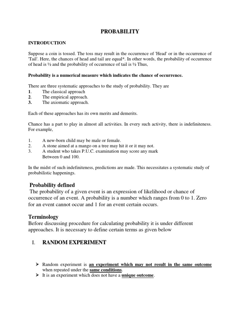Probability | PDF | Probability | Randomness