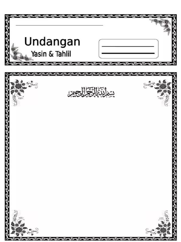 01 Undangan Yasinan Dan Tahlil | PDF