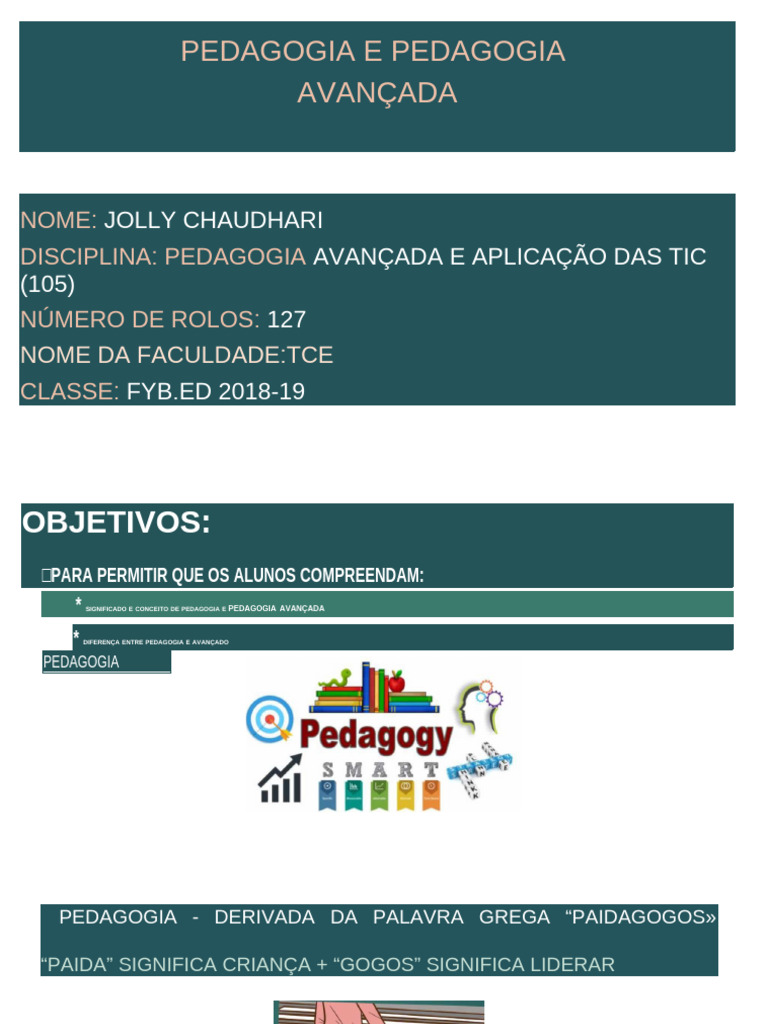Diferenças entre Pedagogia e Avançada | PDF | Pedagogia | Aprendizado