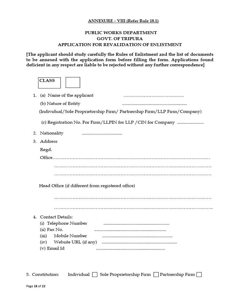 ANNEXURE - VIII (Refer Rule 18.1) | PDF | Limited Liability Partnership | Sole Proprietorship