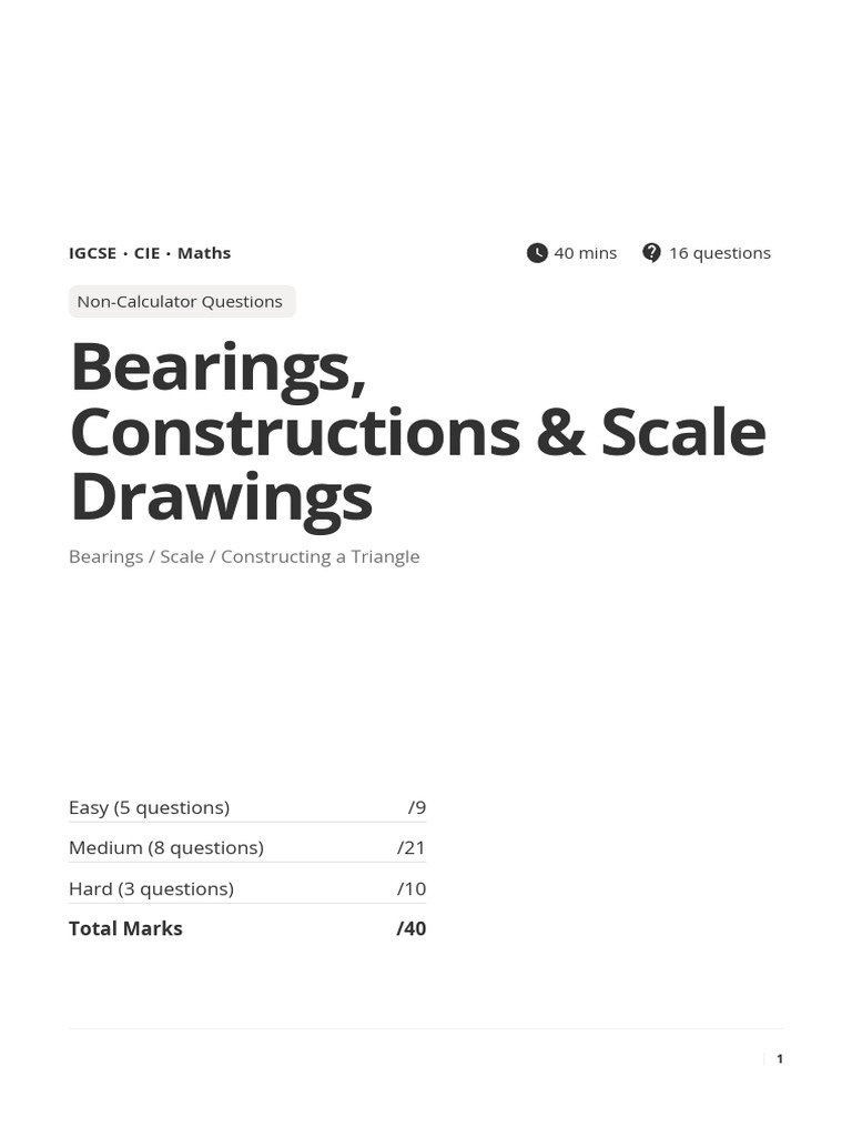 Bearings Constructions and Scale Drawing Non Calci | PDF | Elementary ...