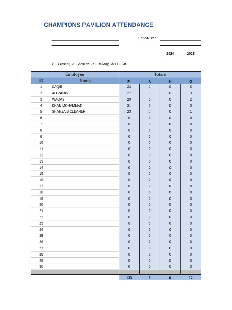 Attendance Sheet Students | PDF