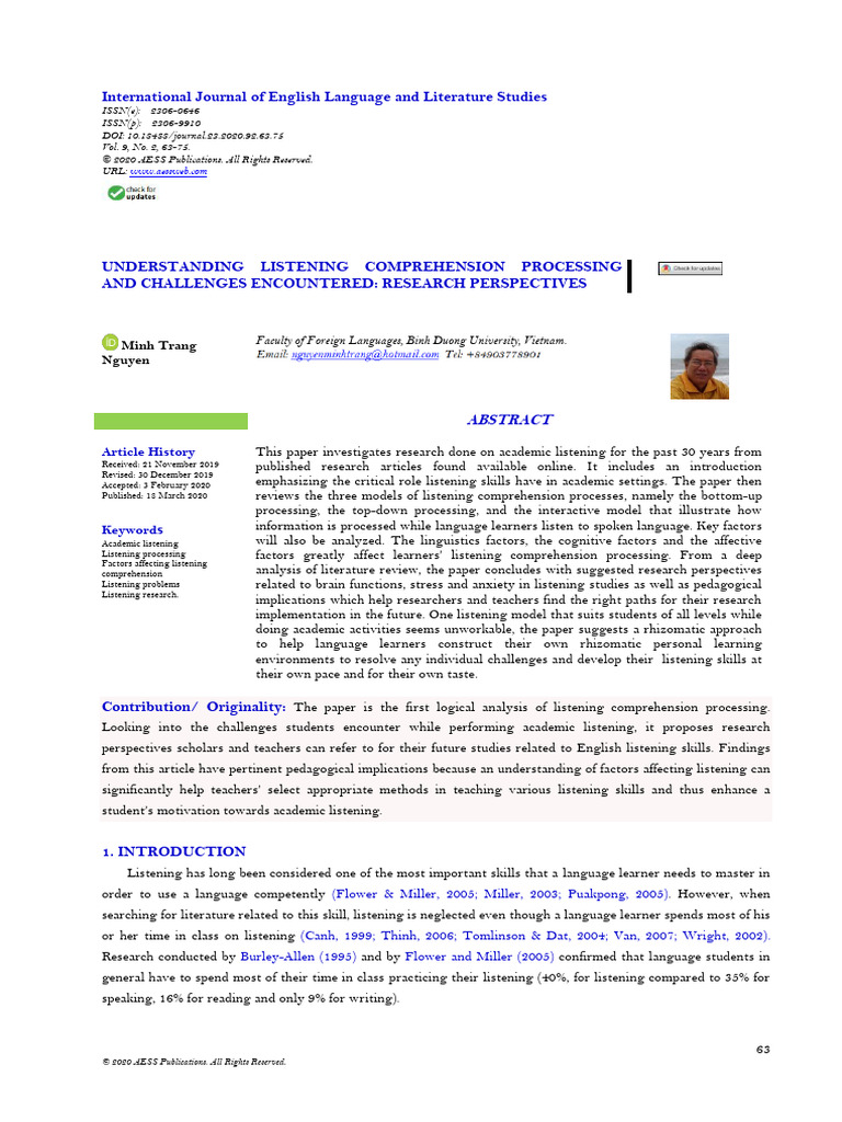 Understanding Listening Comprehension PR | PDF | Second Language ...