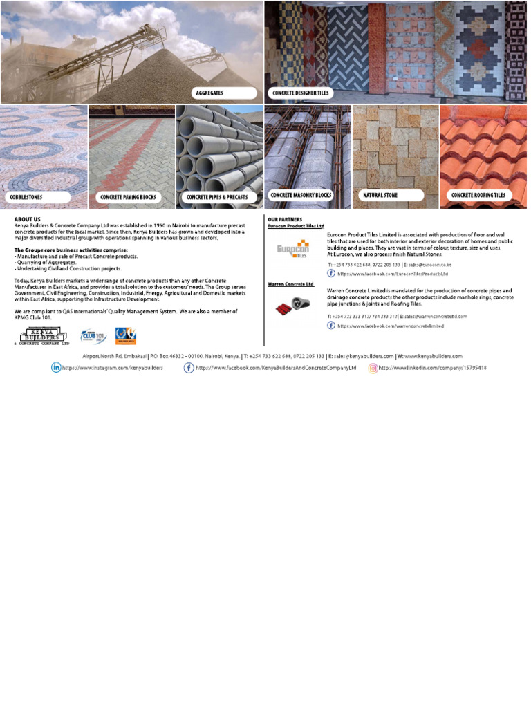 Kenya Builders Product | PDF | Civil Engineering | Natural Materials