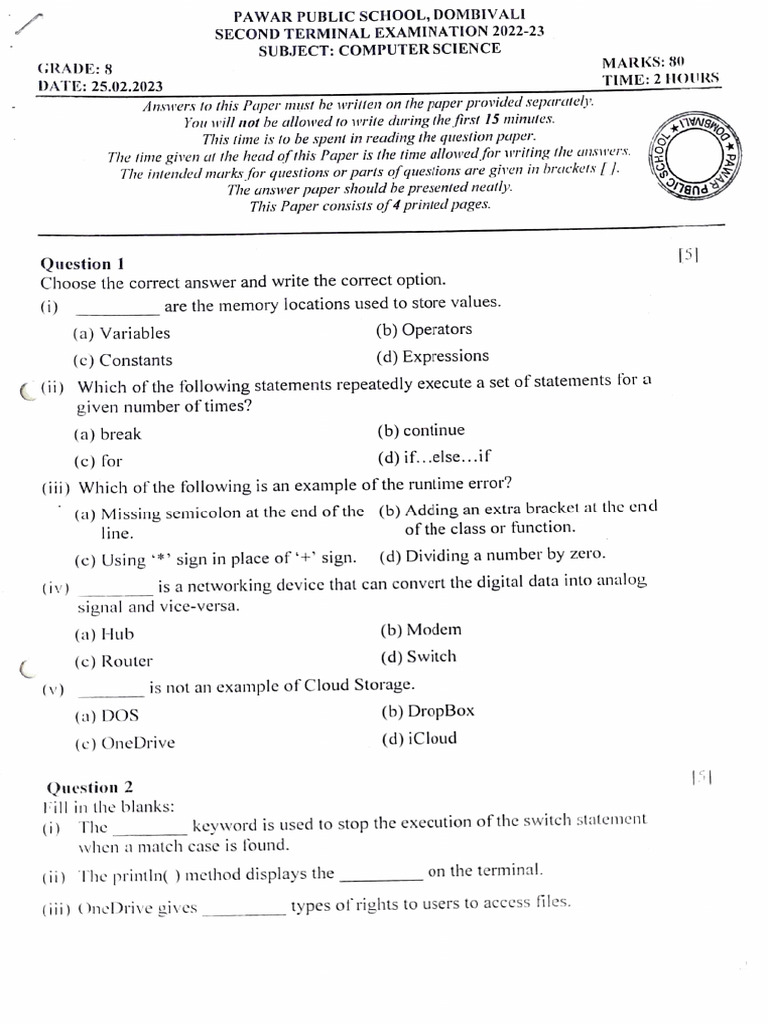 grade_8_cs (1) | PDF | Network Topology | Computer Programming