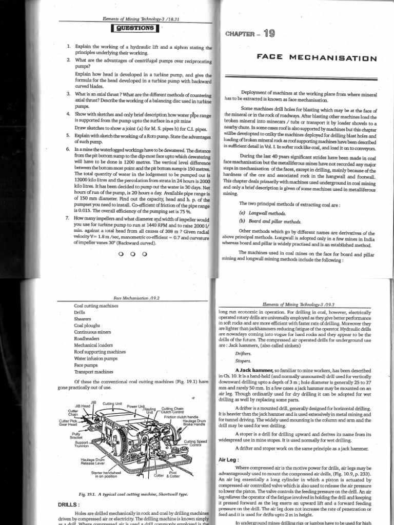 19- FACE MECHANISATION | PDF | Drill | Mechanical Engineering 19- FACE MECHANISATION | PDF | Drill | Mechanical Engineering