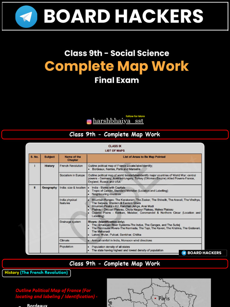 Class 9th - Complete Map Work (1).pdf | PDF | Earth Sciences | Geography