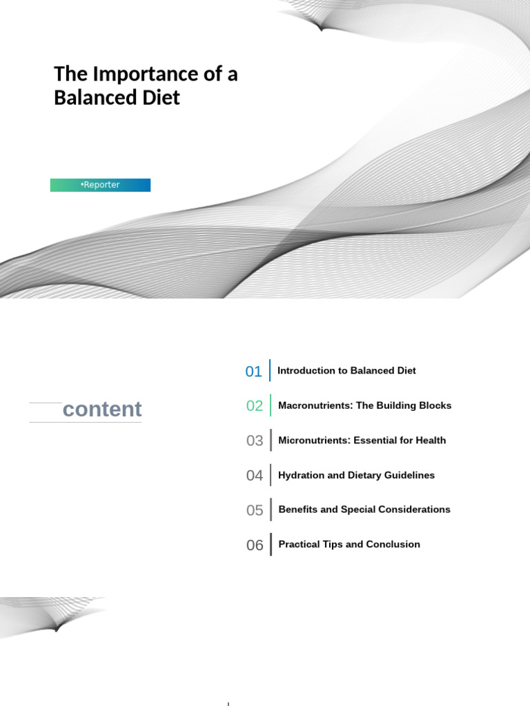 Importance of a Balanced Diet | PDF | Healthy Diet | Fat
