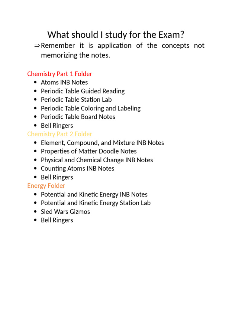 What Should I Study For The Exam | PDF