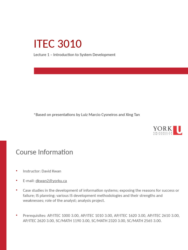ITEC 3010: Intro to System Development | PDF | Software Development Process | Systems Engineering