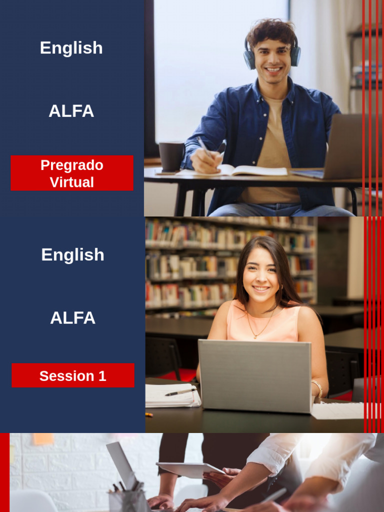 Sesión 1 - Inglés - Alfa - Pregrado Virtual | PDF | Human Communication | Linguistics