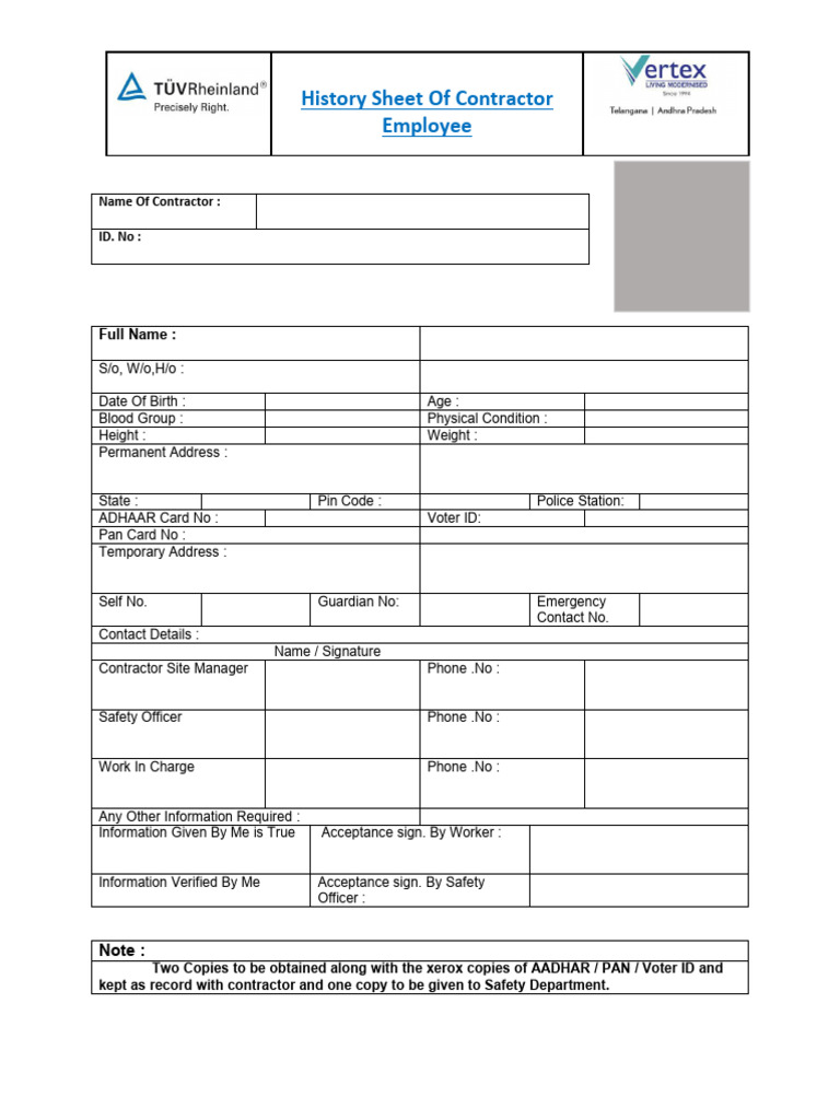 TUV Screening Format | PDF