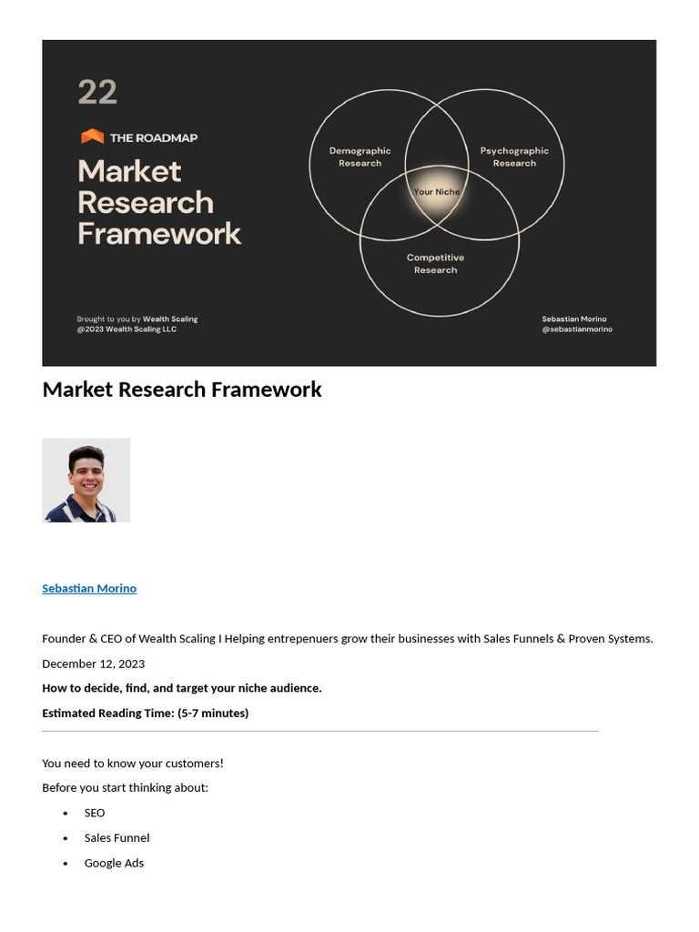 Market Research Framework - 2023 | PDF | Marketing Research | Demography