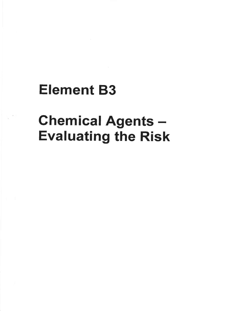 Element B3 Chemical Agents - Evaluating The Risk | PDF