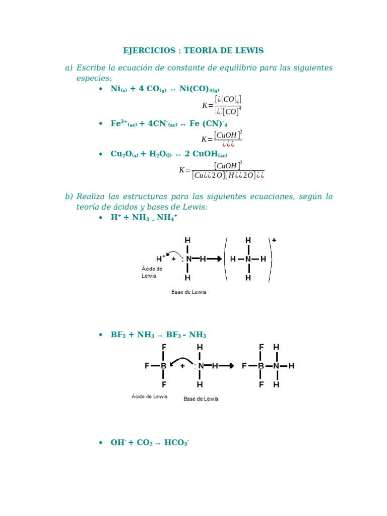 Ejercicios Teoria de Lewis | PDF