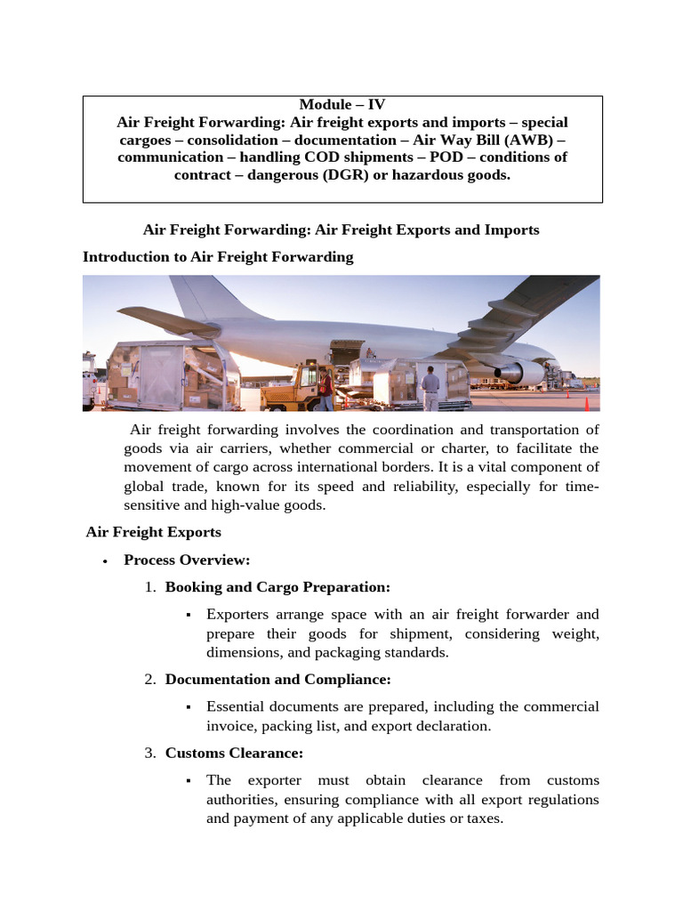Air Freight Forwarding Guide: Exports & Imports | PDF | Business