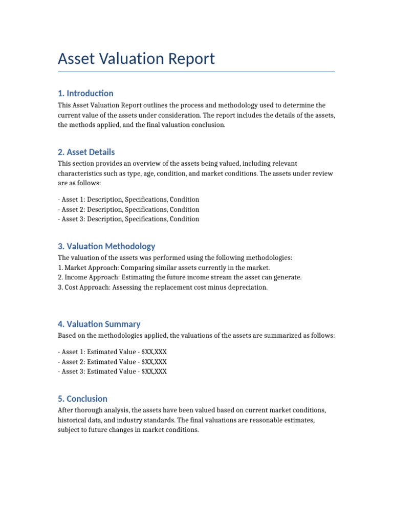 Asset Valuation Report | PDF
