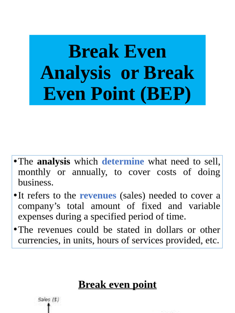 Break Even Analysis and Pricing Strategies | PDF | Supply (Economics ...
