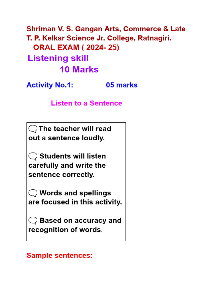 XII English Oral Exam - Format & Sample Activities 2025 | PDF | Poetry