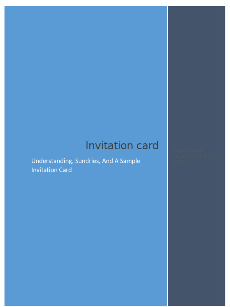 History and Types of Invitation Cards | PDF | Printing | Written ...