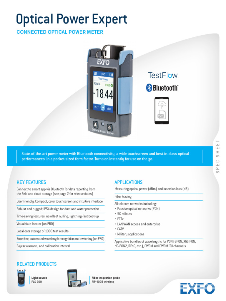Exfo Spec-Sheet Optical-Power-Expert-Px1 v4 en | PDF | Wavelength ...