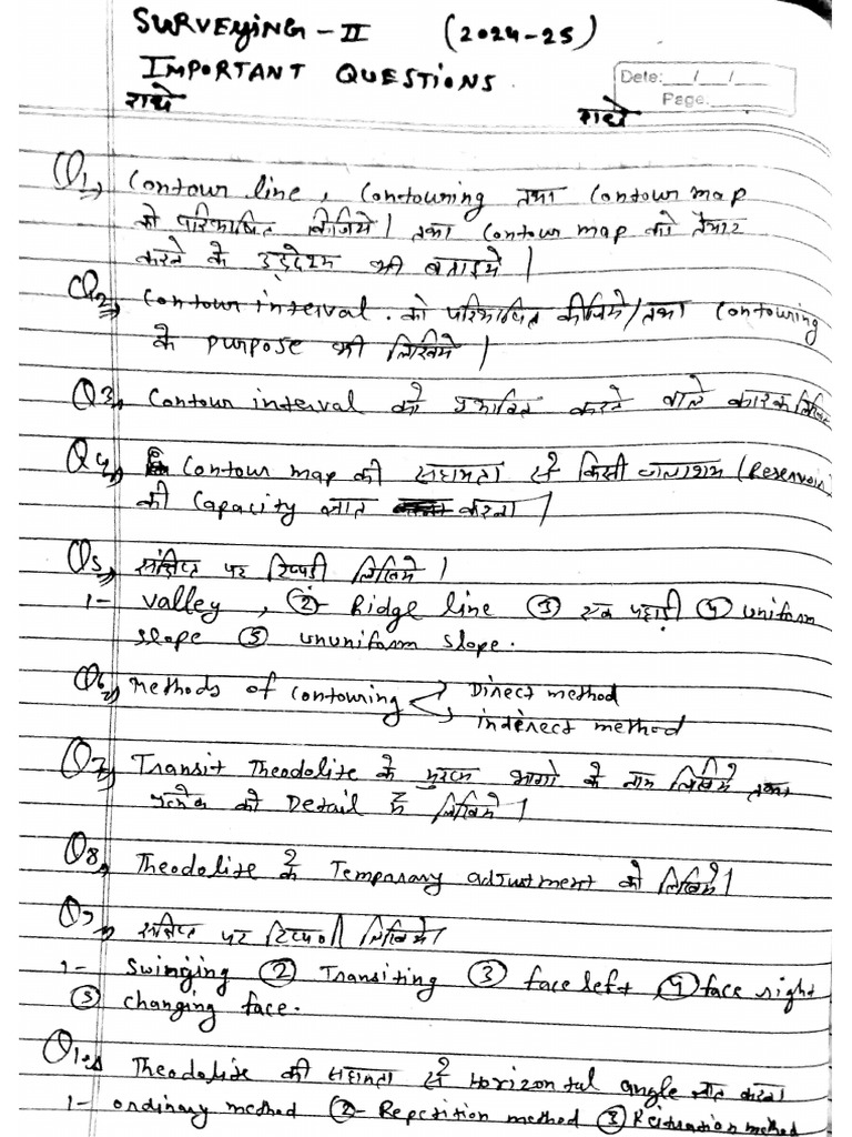 Survey 2 Important Questions ? | PDF