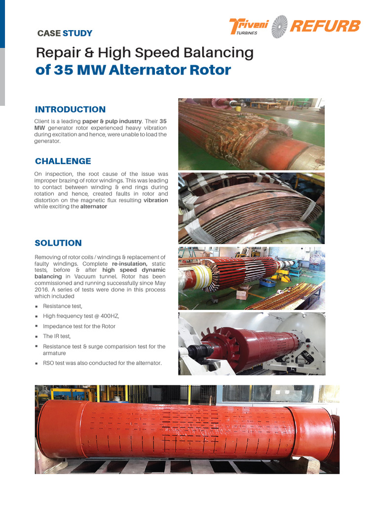 IKPP - Repair & HSB of 35 MW Alternator Rotor | PDF | Electric ...