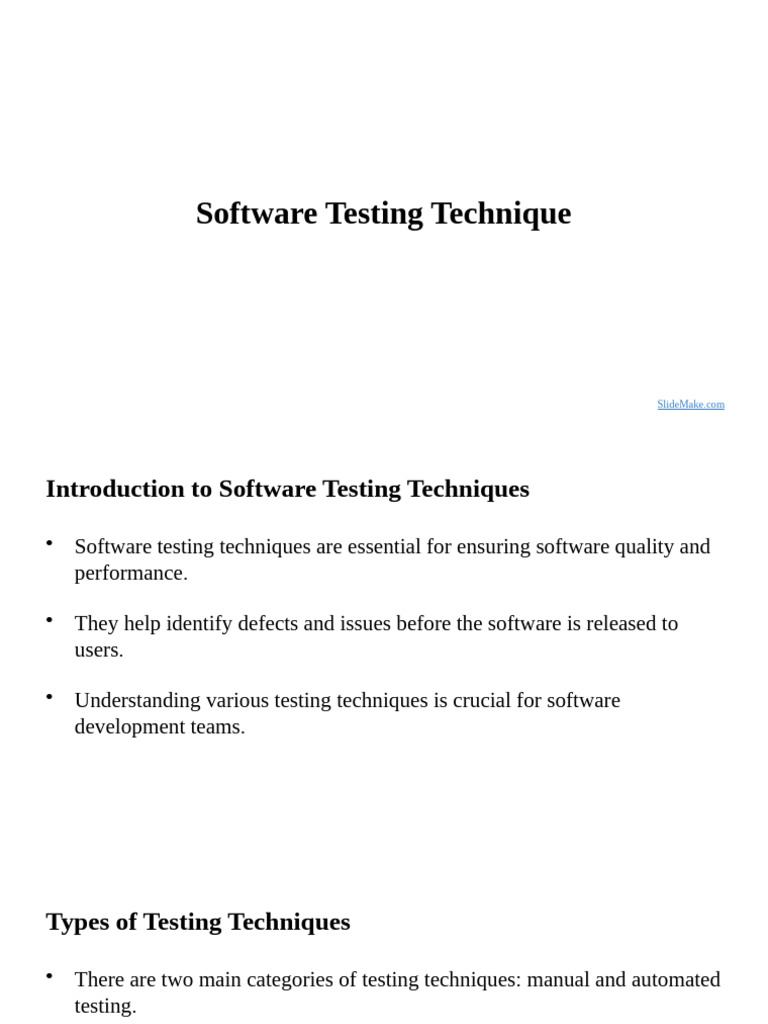 Software Testing Technique Pdf