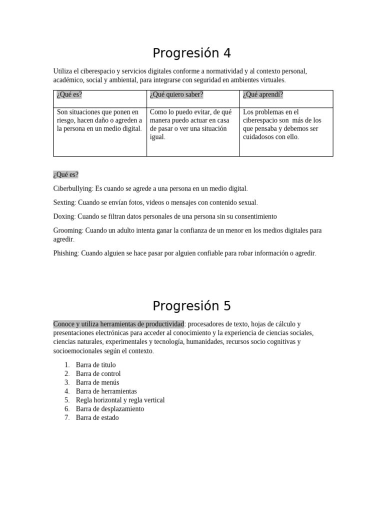 Progresión 4 y 5 | PDF
