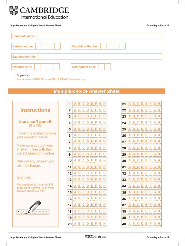 Multiple Choice Answer Sheet | PDF | Multiple Choice | Qualifications