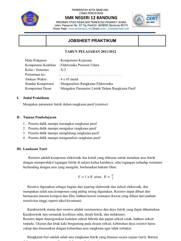 Job Sheet 1 | PDF