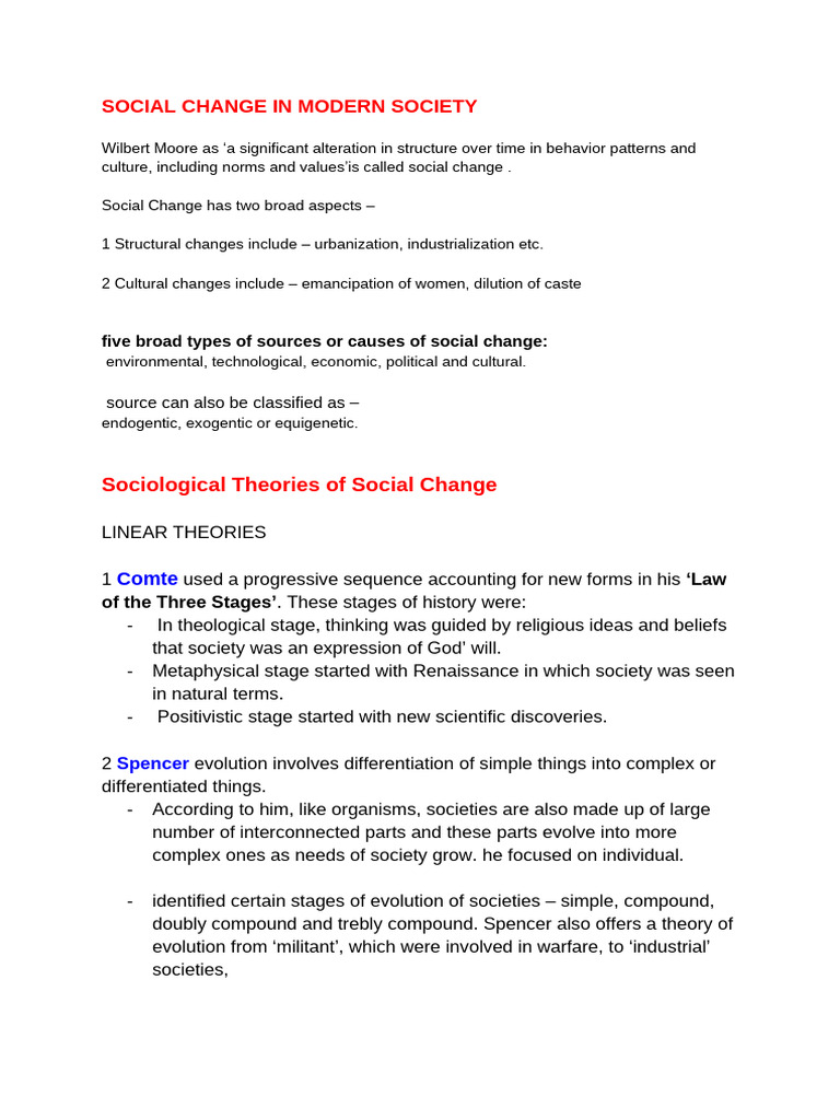 Understanding Social Change Theories | PDF | Society | Evolution