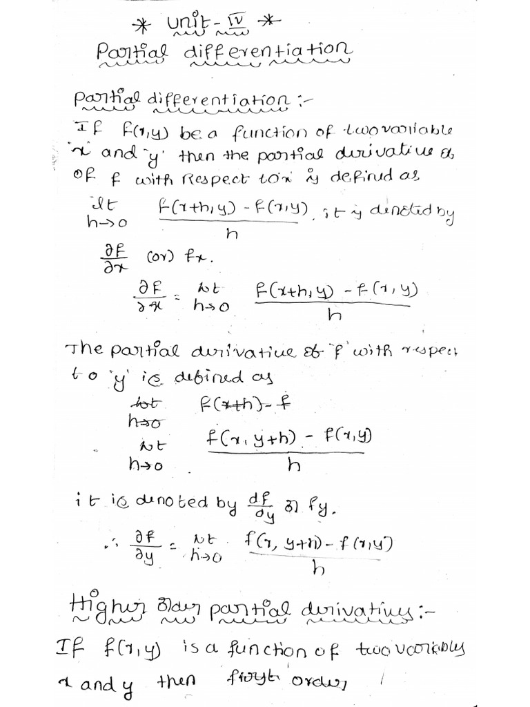 Partial Differentiation - 1 | PDF