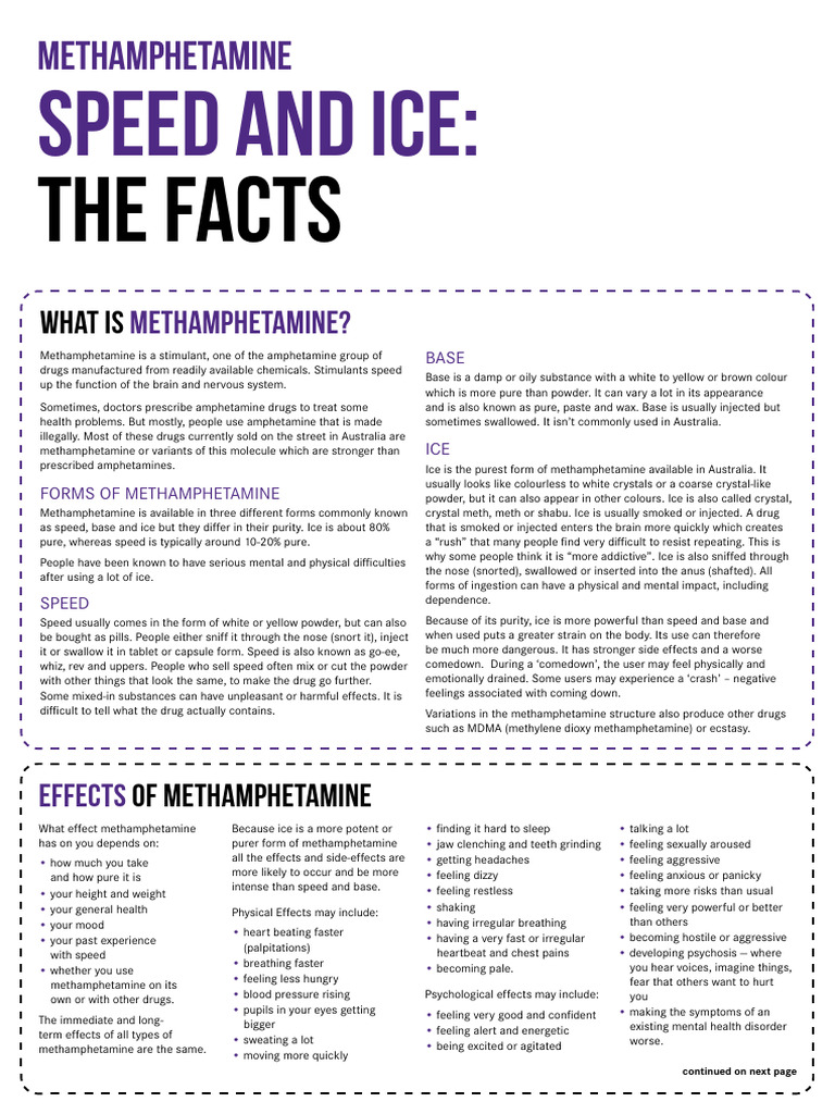 Methamphetamine_fact_sheet_2021_A4 | PDF | Methamphetamine | Stimulant