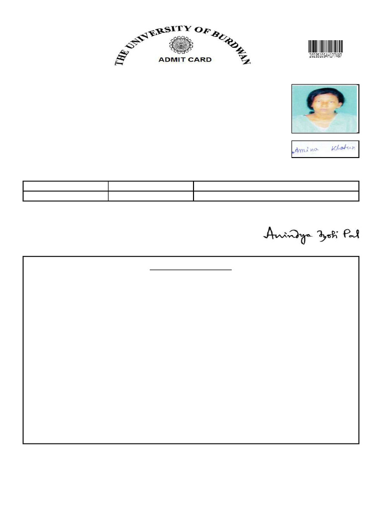 105 BAH Admit Card S V 2023 Compressed | PDF