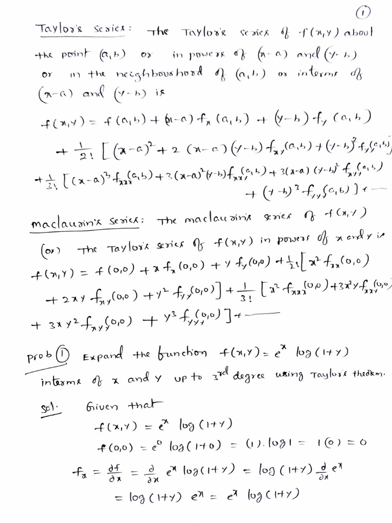 Taylor's Series | PDF