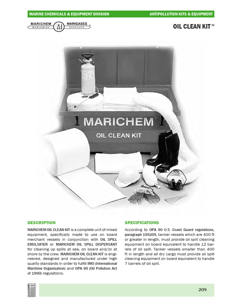 OIL CLEAN KIT 1 | PDF | Oil Spill | Oil Tanker