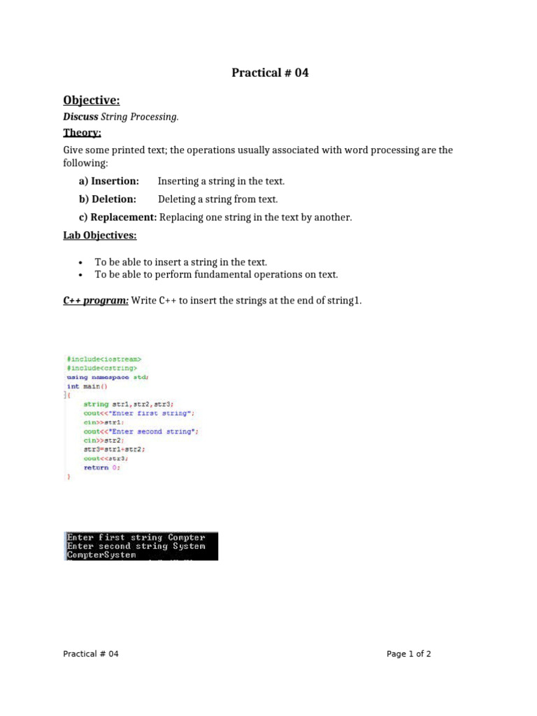 DSA-LAB - 04 (String Processing) | PDF