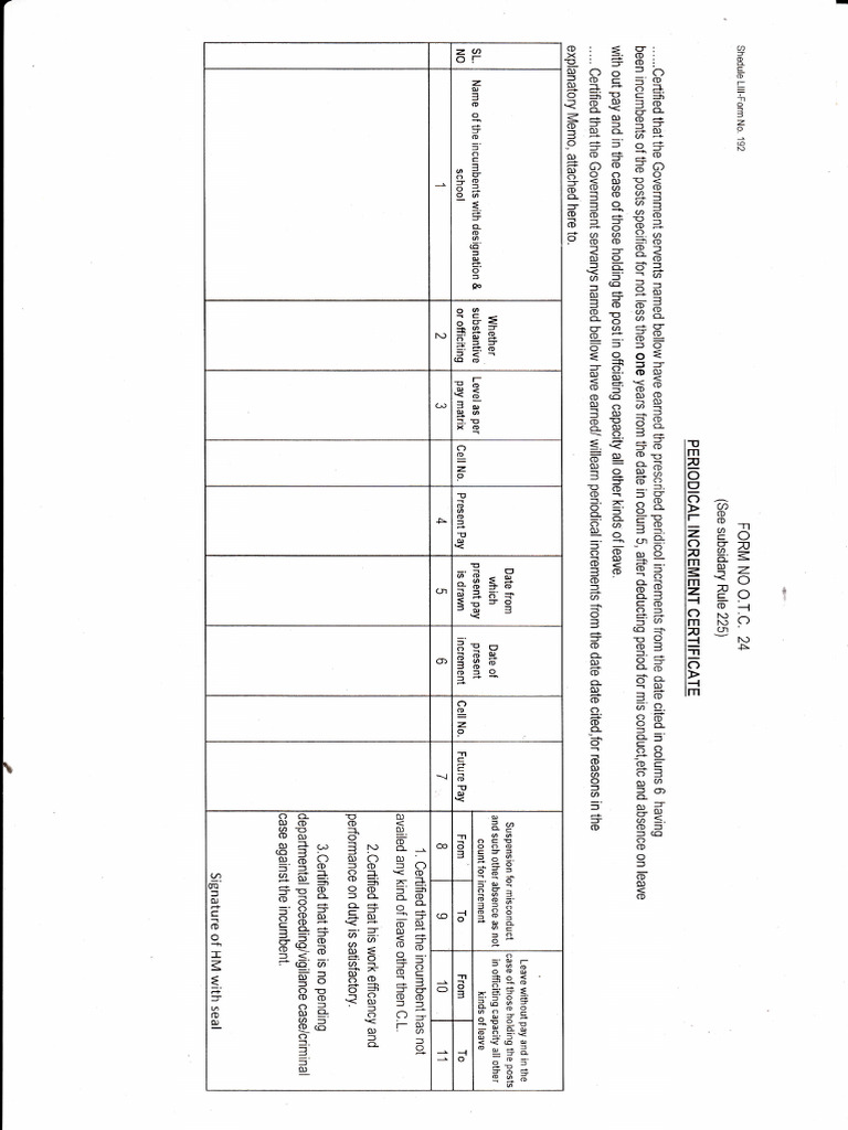 New Increment Form-2 | PDF