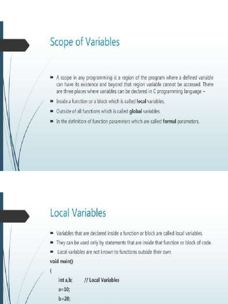 Local and Global Variable Scope | PDF