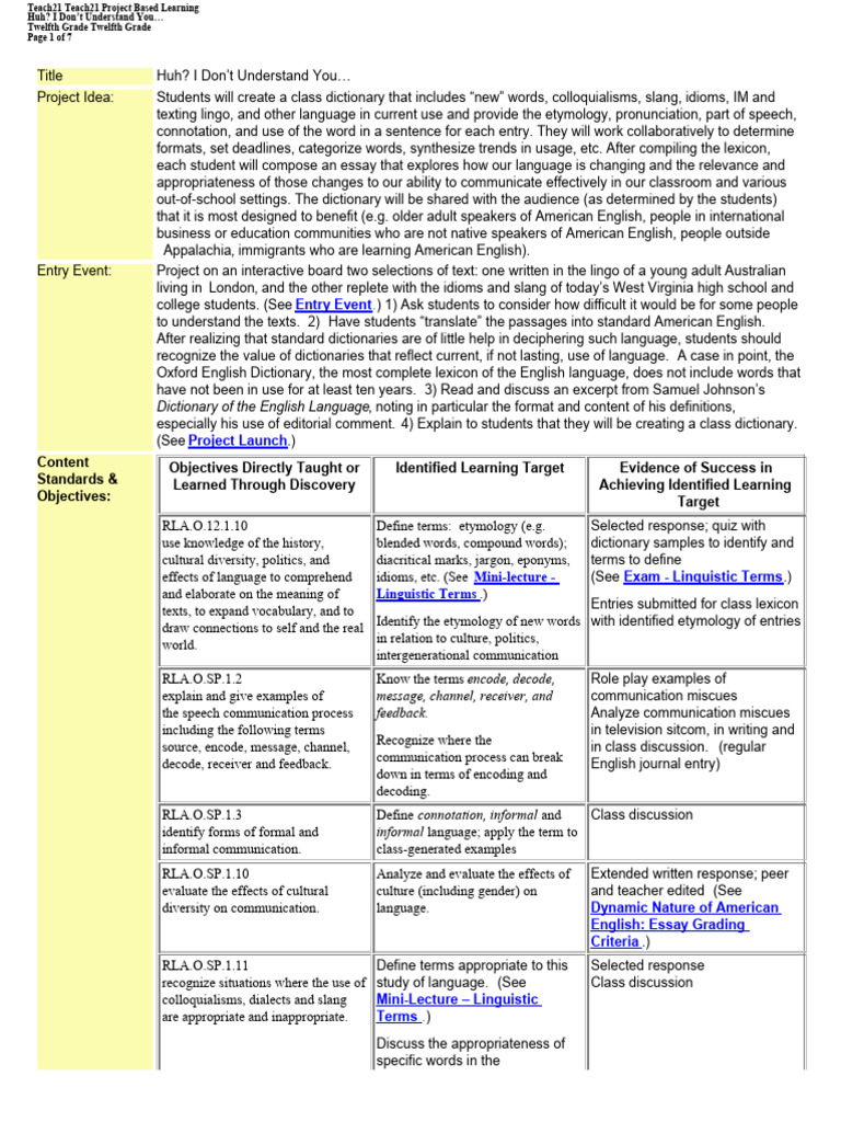 Class Dictionary Project on Language Evolution | PDF | Dictionary ...