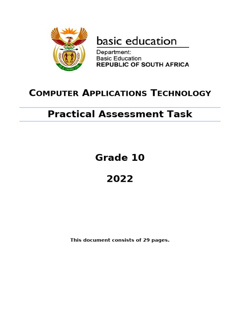 Grade 10 CAT Practical Assessment Guide | PDF