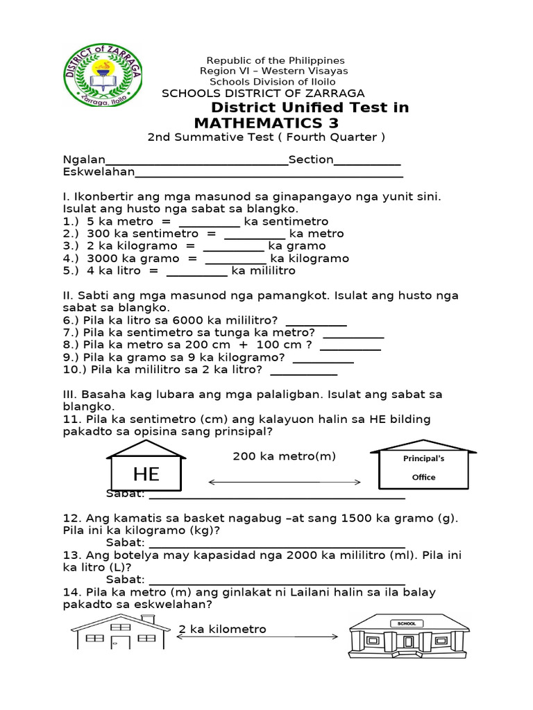 Math 3 Q4 ST 2 | PDF
