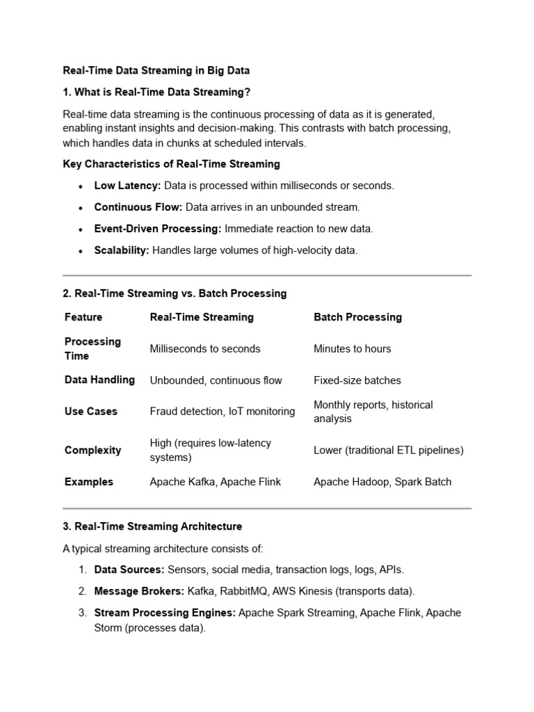 Real Time Data Streaming New Techniques Pdf Apache Spark Information Science