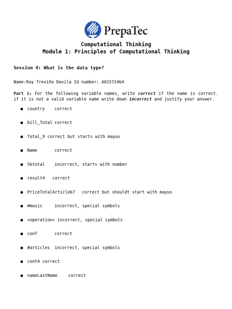 Computational Thinking Module 1: Principles of Computational Thinking | PDF