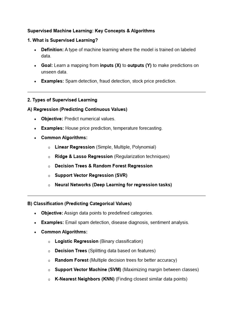 Supervised Machine Learning For General Overview | PDF | Support Vector Machine | Machine Learning