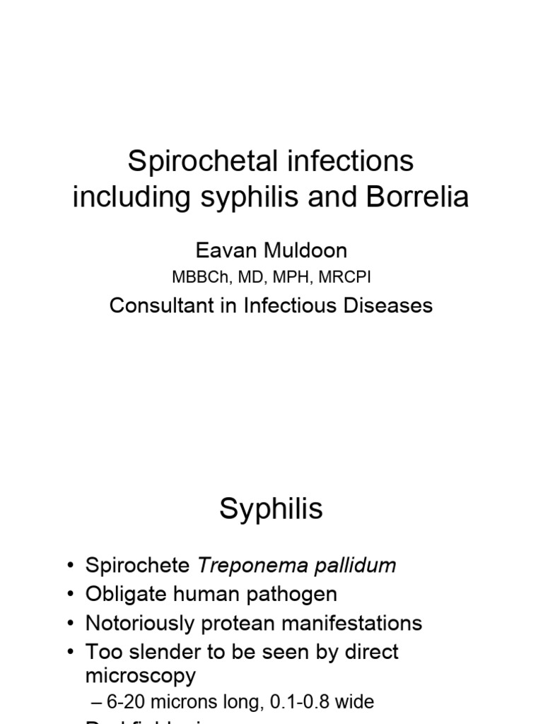 Spirochetal Infections Including Syphilis and Borrelia | PDF | Lyme ...