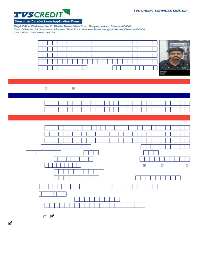 TVS Credit Loan Application Details | PDF | Credit Card | Credit
